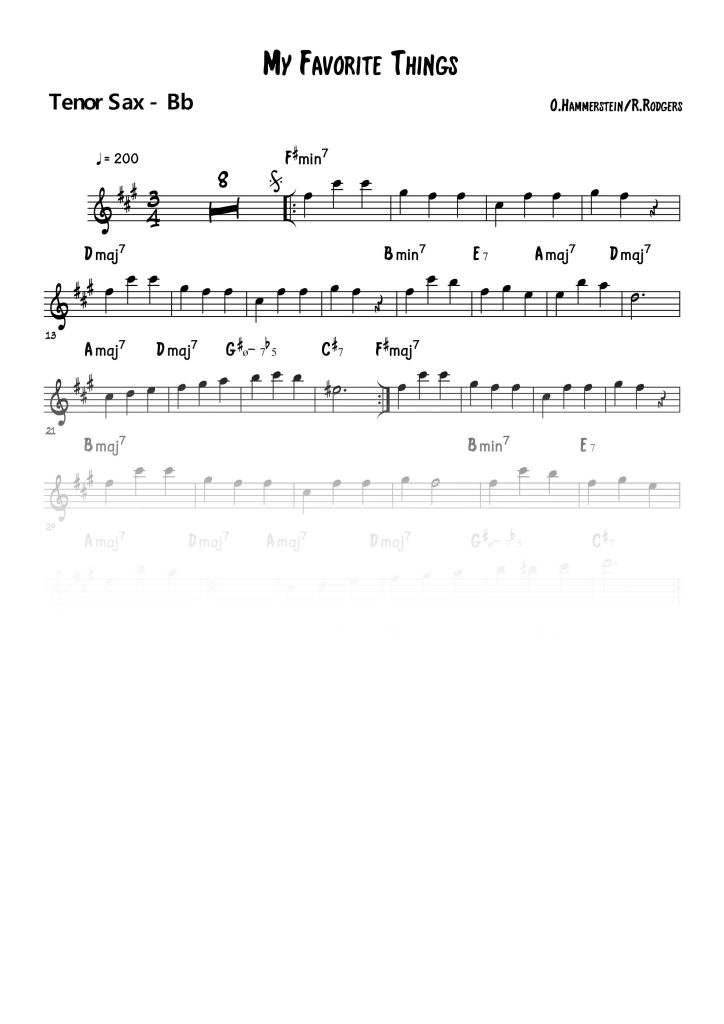 My Favorite Things Sib saxophone ténor clarinette trompette